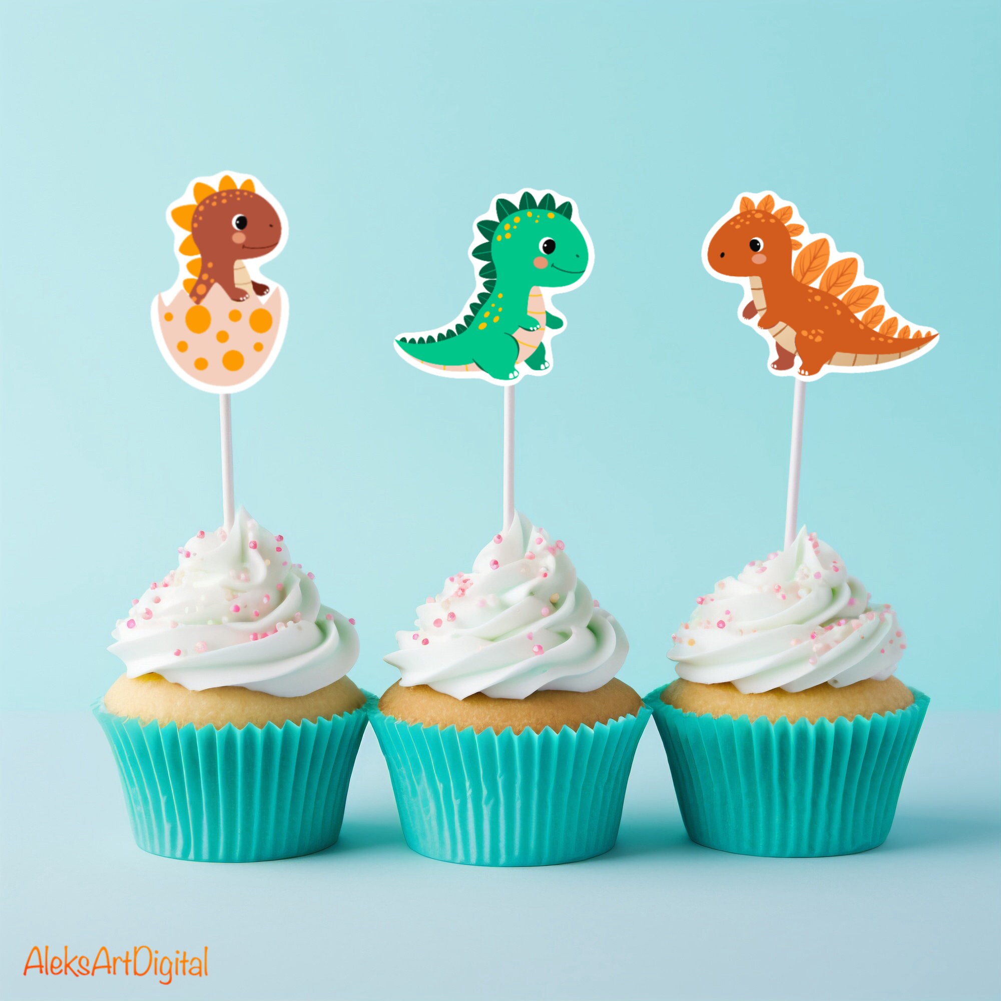 Dinosaur Birthday Clip Art SVG, Baby Dinosaur Bundle for Children's ...