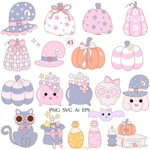 Pink Halloween Clipart: Retro Groovy Ghost SVG, PNG Bundle (digital ...