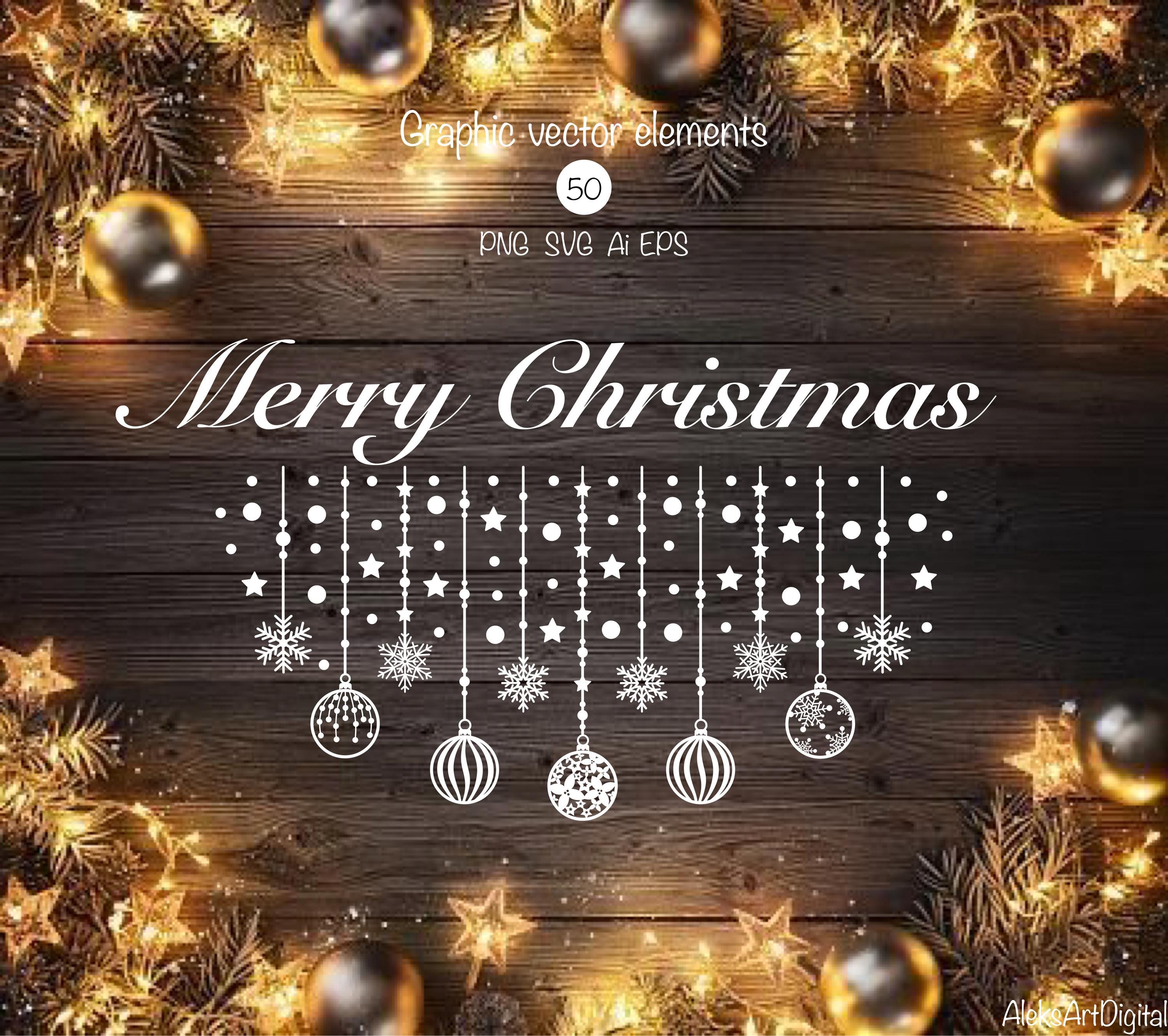 Christmas Scene SVG Clipart: Winter Village Vector Graphics (digital ...
