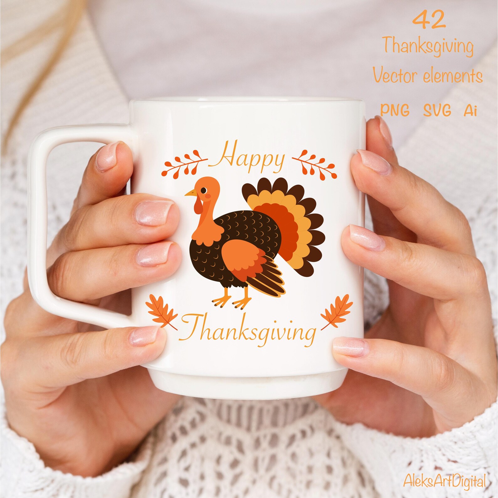 Thanksgiving Clipart: Autumn Graphic Elements, Vector Bundle (PNG, SVG ...