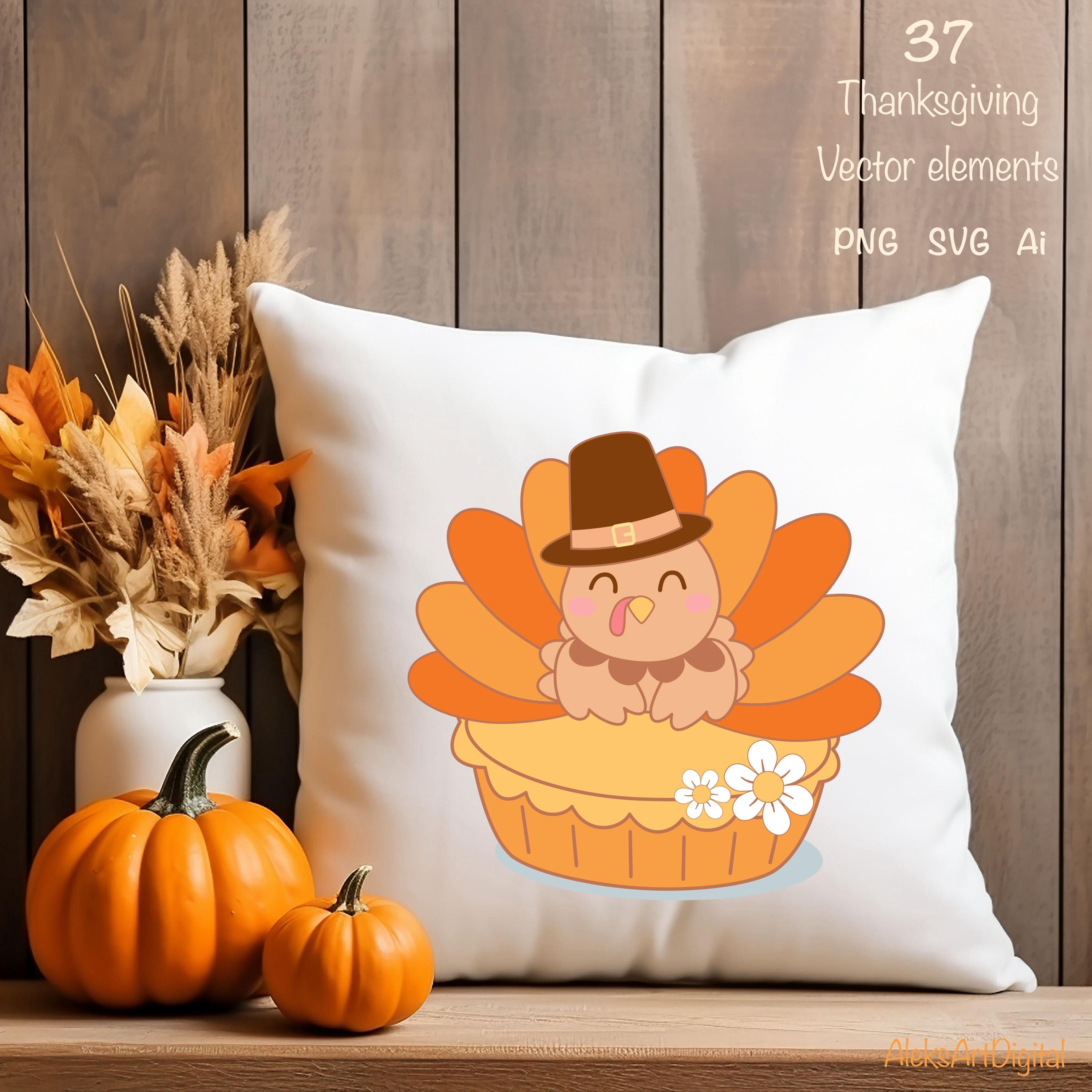 Turkey Clipart SVG Thanksgiving PNG Bundle Cute Retro Groovy Turkey in ...