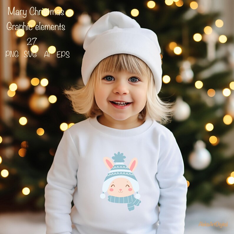 Christmas Animal Faces Clipart: 27 Winter Vector Images (PNG, SVG) - Etsy