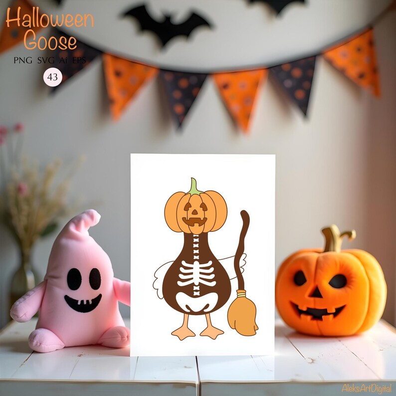 Halloween Goose SVG Clipart Cute Silly Spooky Goose Bundle Doodle Goose ...