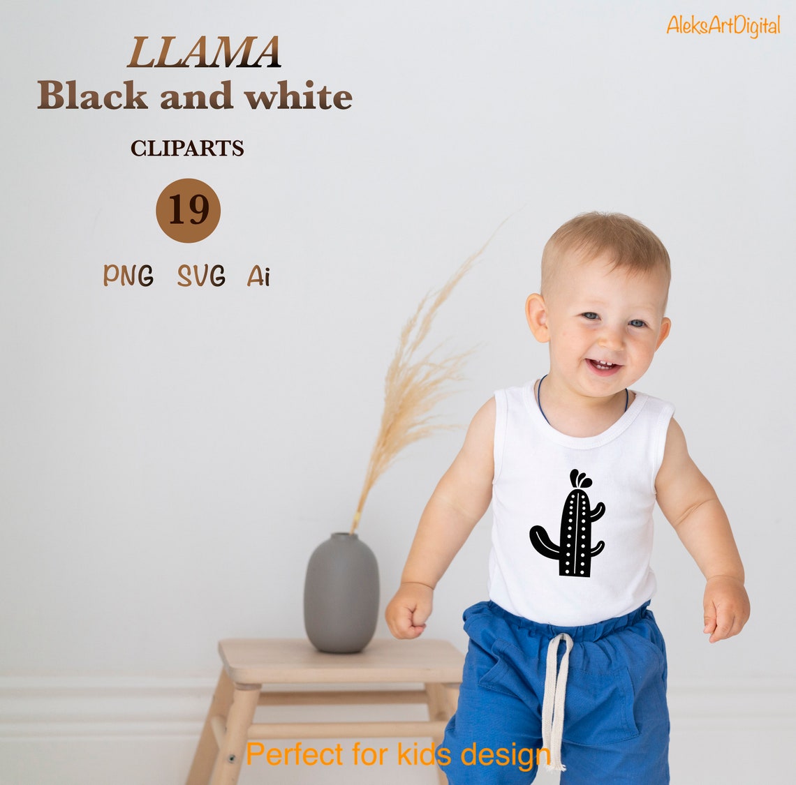 Llama Clipart SVG, Llama Black and White Illustration PNG, Alpaca Set ...