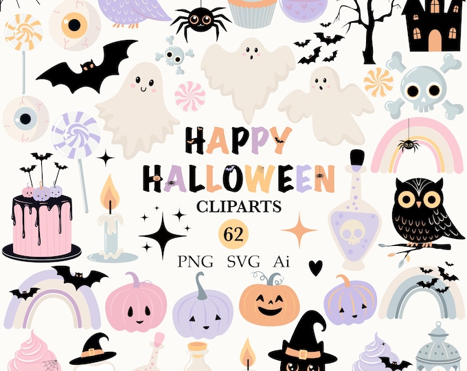 Spooky Friends - Halloween Clipart - Clip Art and Digital Paper Set ...