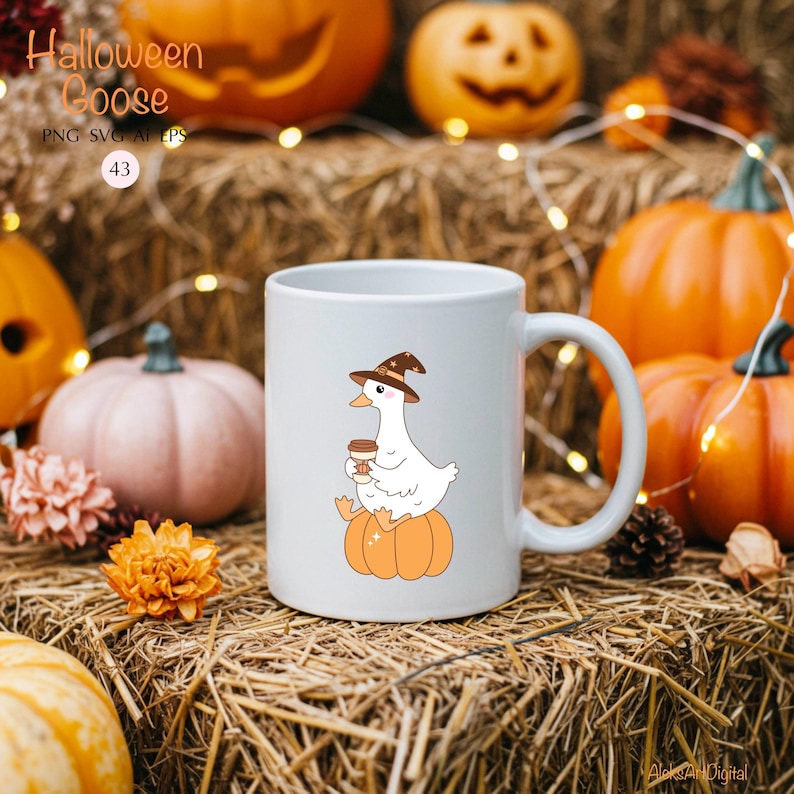 Halloween Goose SVG Clipart Cute Silly Spooky Goose Bundle Doodle Goose ...