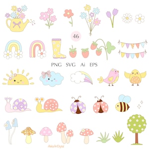 Cute Groovy Silly Goose Clipart Set 46 SVG PNG in Soft Pastel Colors ...