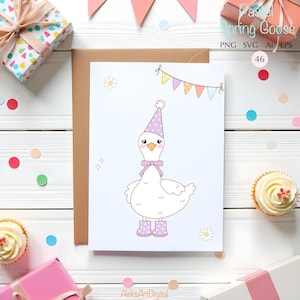 Cute Groovy Silly Goose Clipart Set 46 SVG PNG in Soft Pastel Colors ...