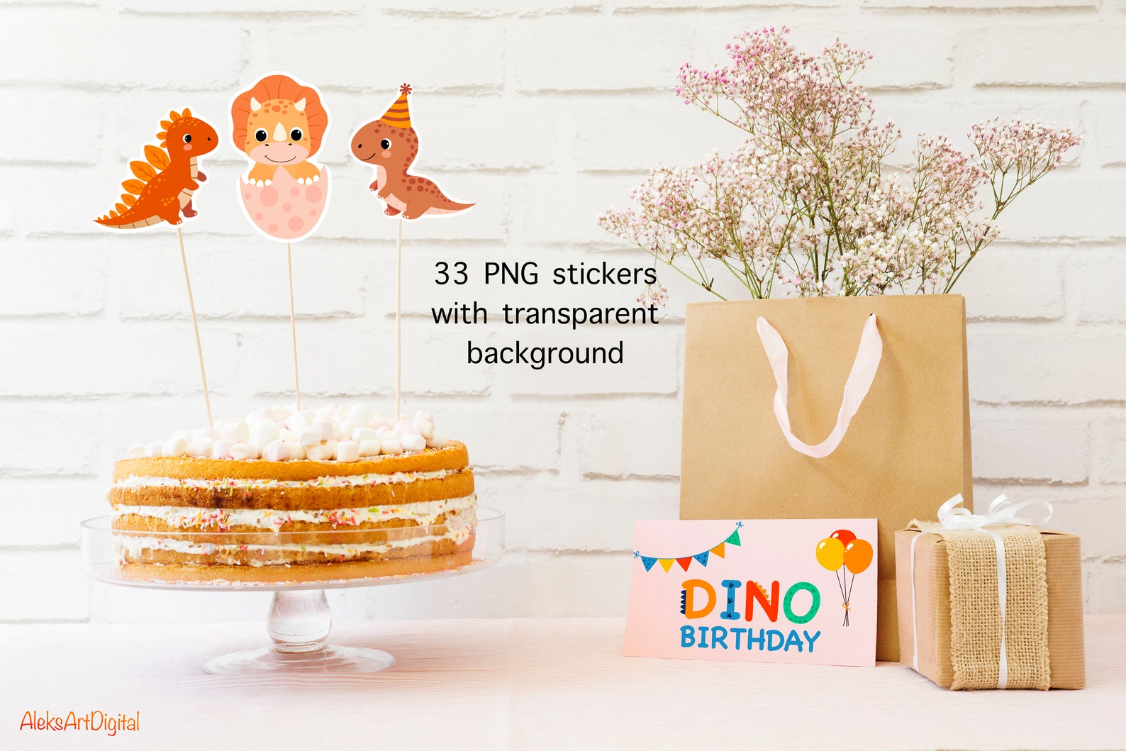 Dinosaur Birthday Clip Art SVG, Baby Dinosaur Bundle for Children's ...