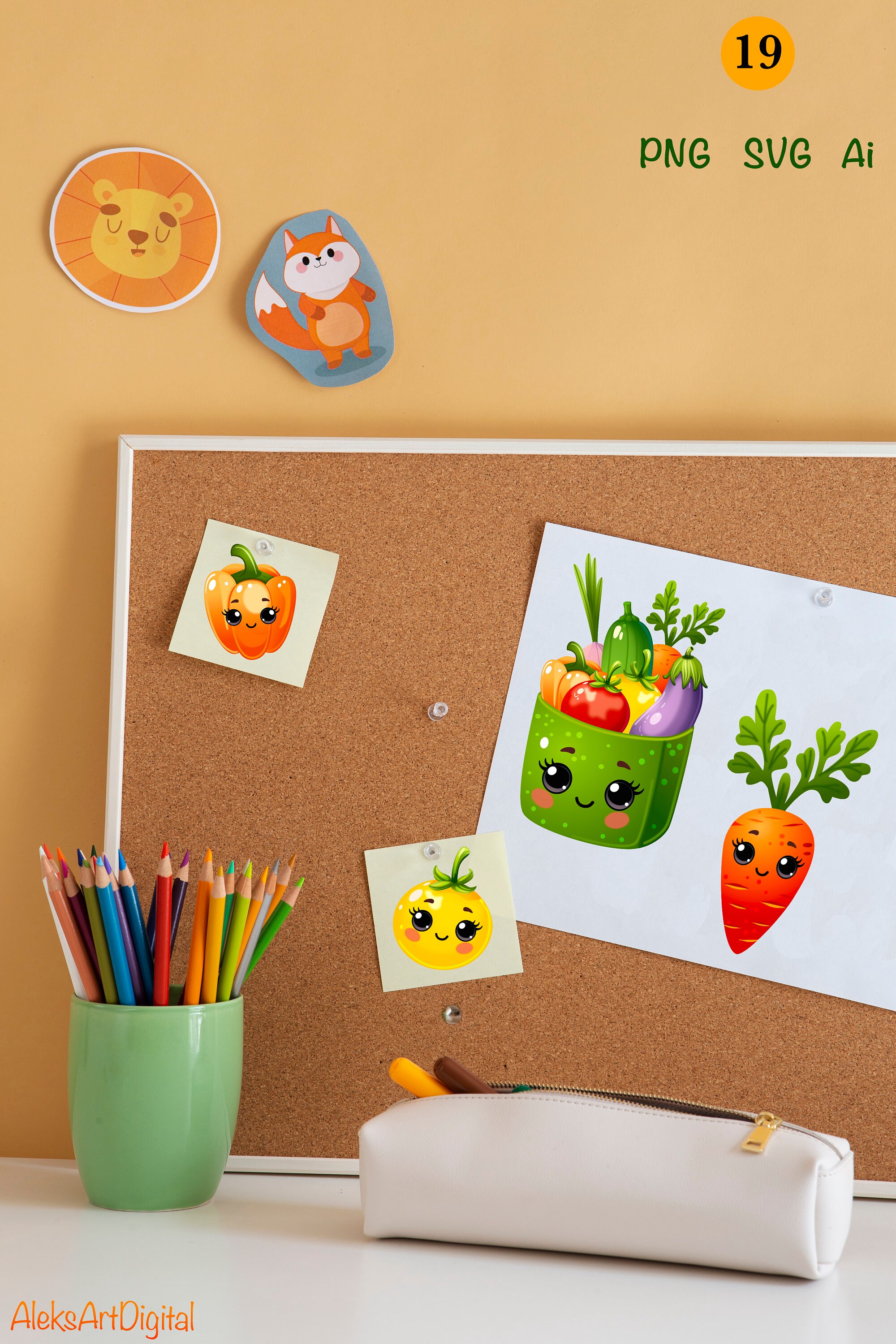 Vegetables Clipart SVG, Set of Baby Vegetables PNG, Bundle of Children ...