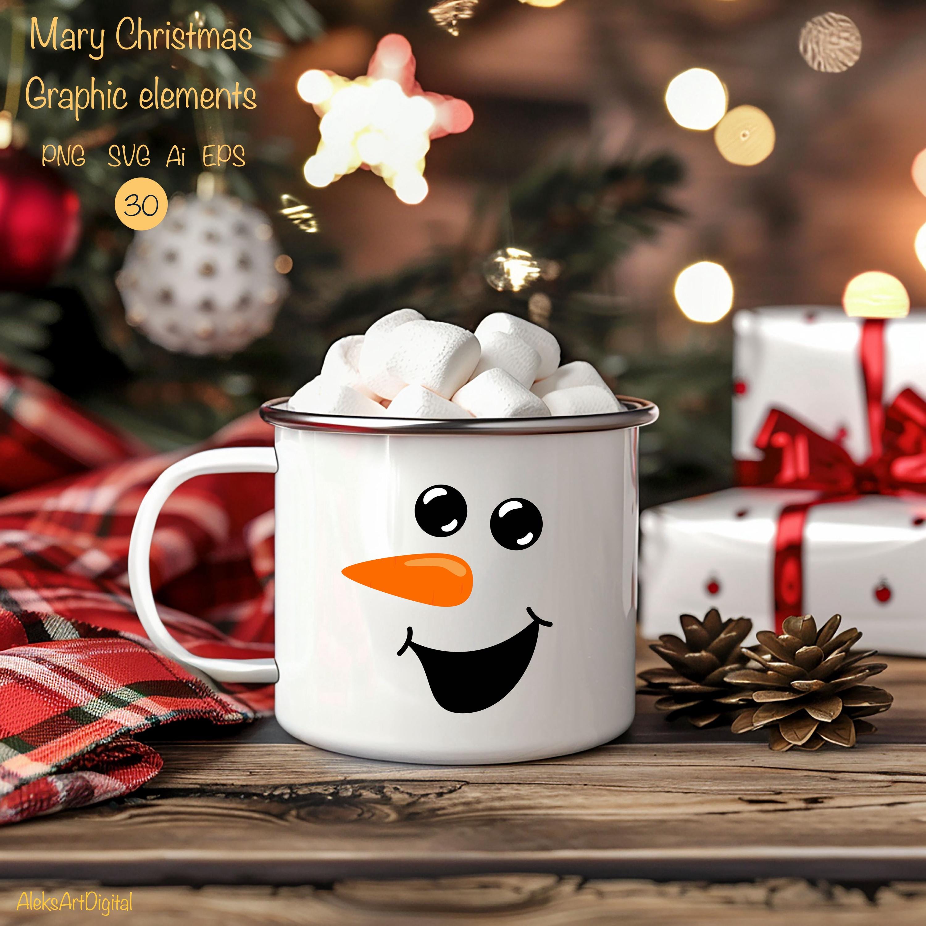 Snowman Face Clipart: Winter Christmas SVG PNG EPS Set (digital ...