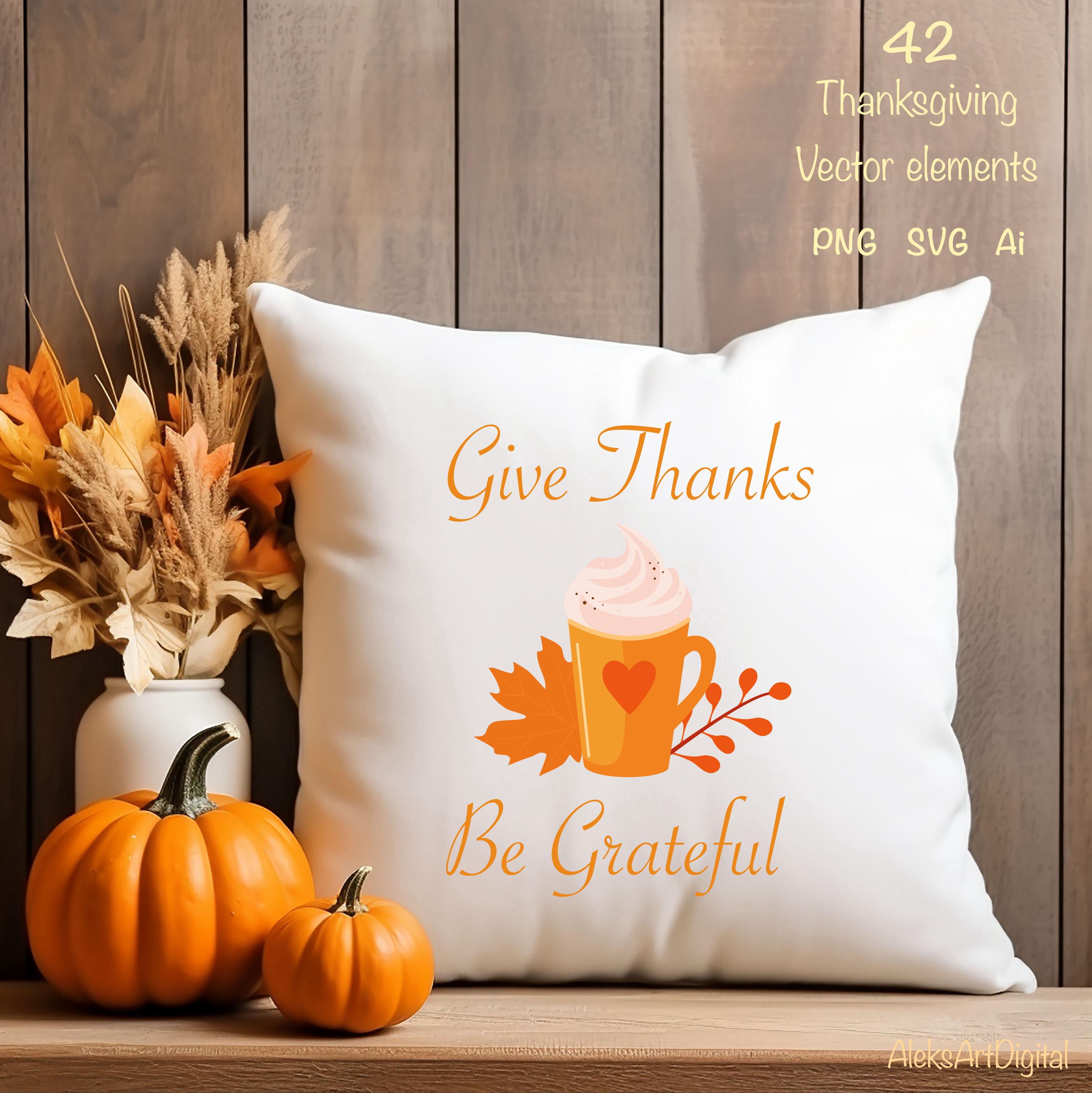 Thanksgiving Clipart: Autumn Graphic Elements, Vector Bundle (PNG, SVG ...