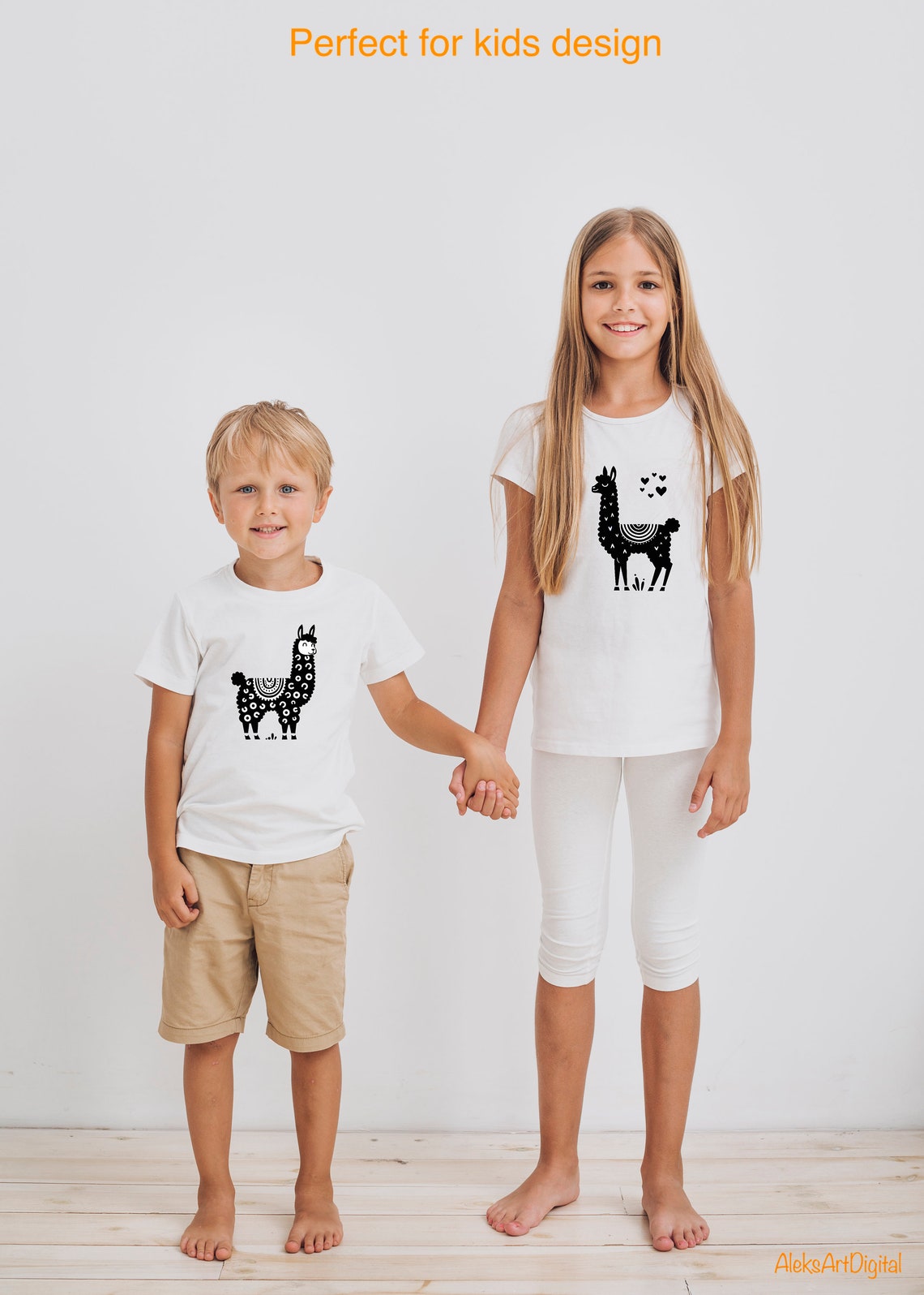 Llama Clipart SVG, Llama Black and White Illustration PNG, Alpaca Set ...