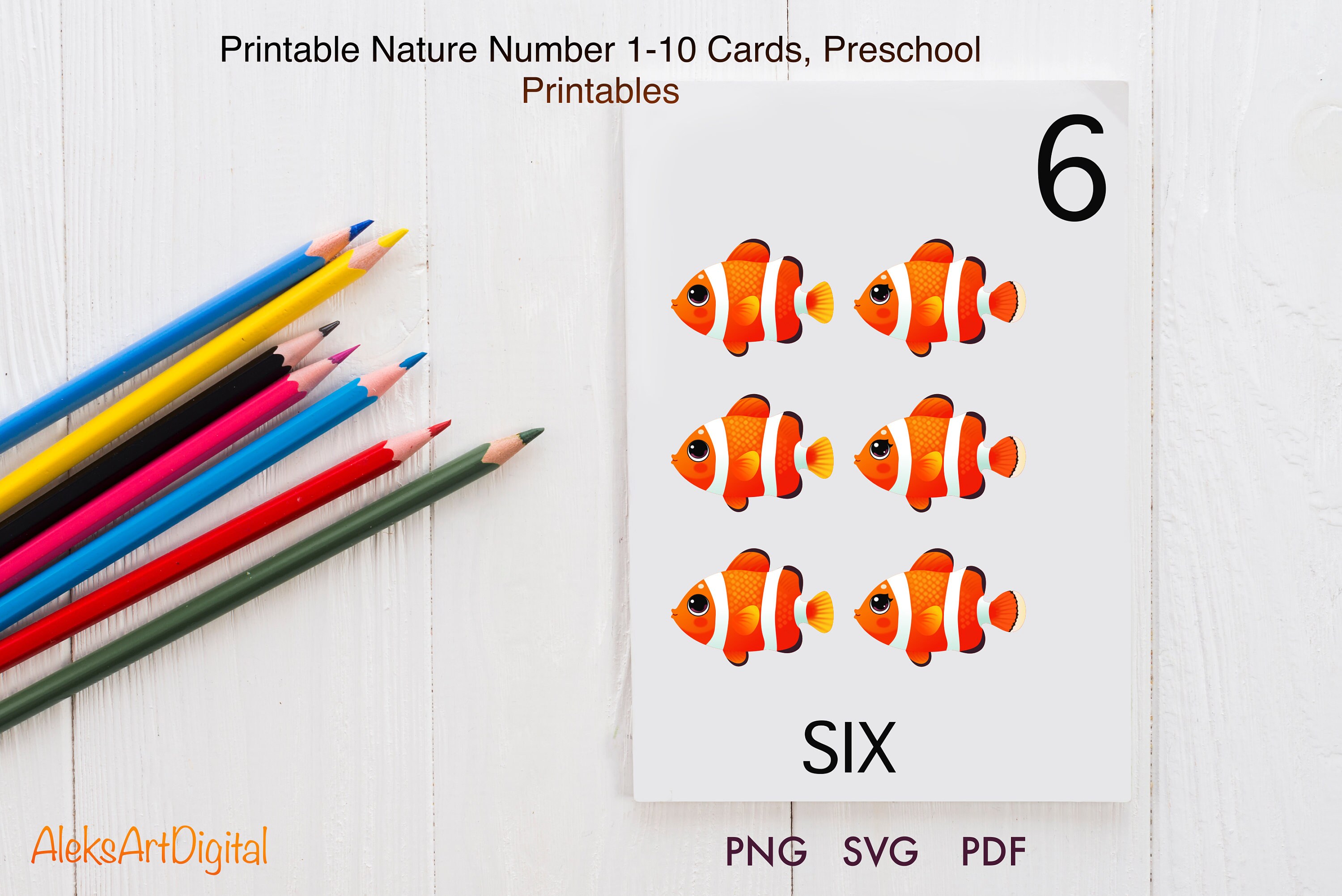 Nature Number Flash Cards 1-10: Montessori Homeschool Printable ...