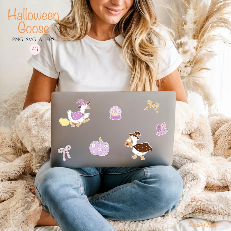 Halloween Goose SVG Clipart Cute Silly Spooky Goose Bundle Doodle Goose ...