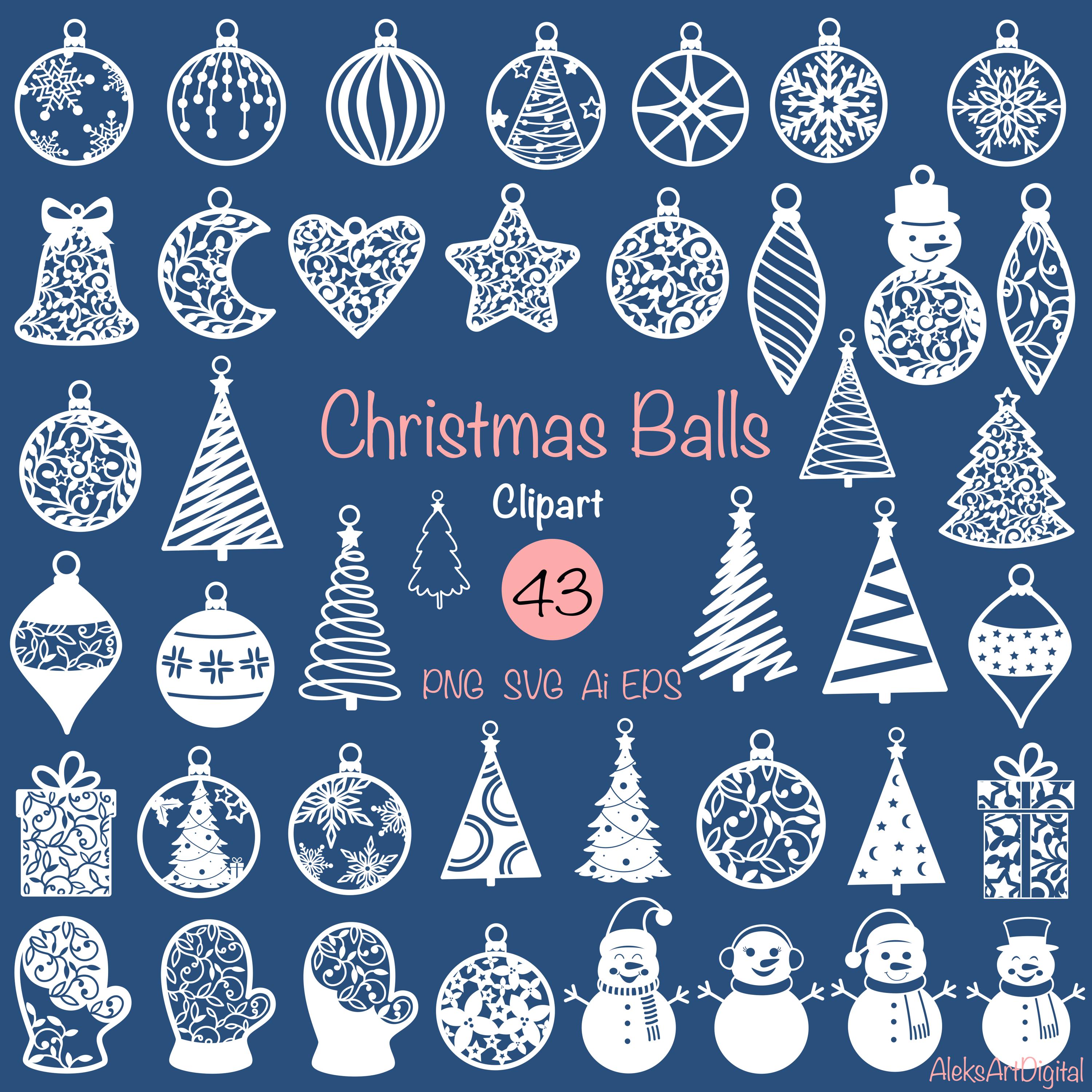 Christmas Balls Clipart SVG, Decorative Christmas Ornament New Year ...