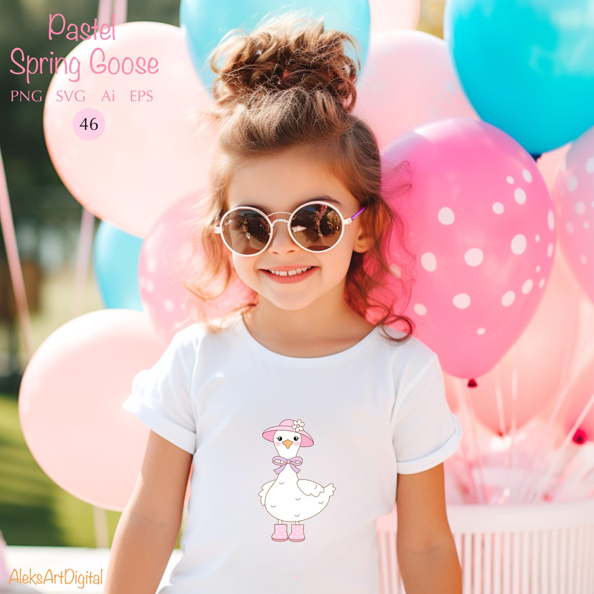 Cute Groovy Silly Goose Clipart Set 46 SVG PNG in Soft Pastel Colors ...