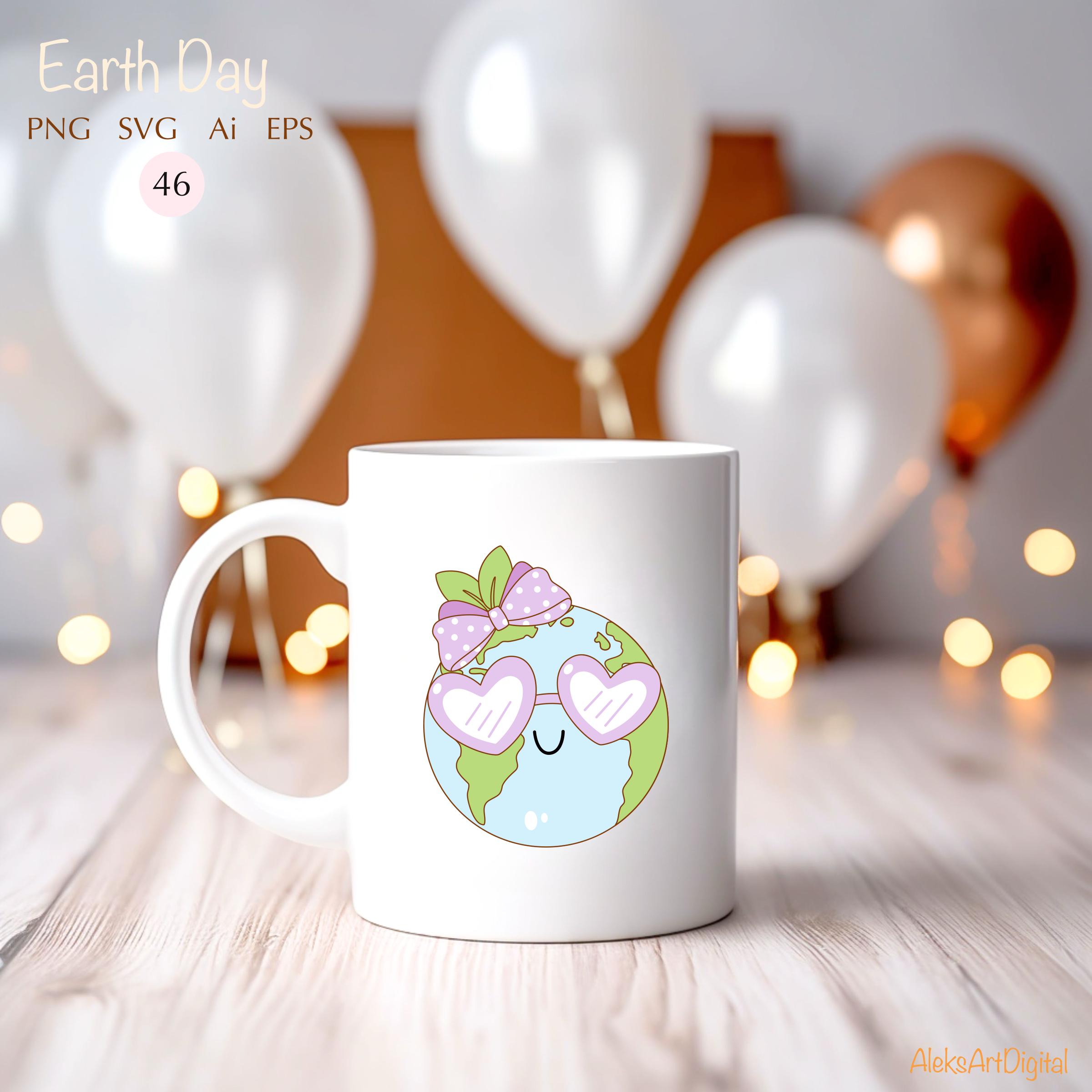 Retro Earth Day Clipart 46 SVG in Soft Pastel Colors, Cute Hippie ...
