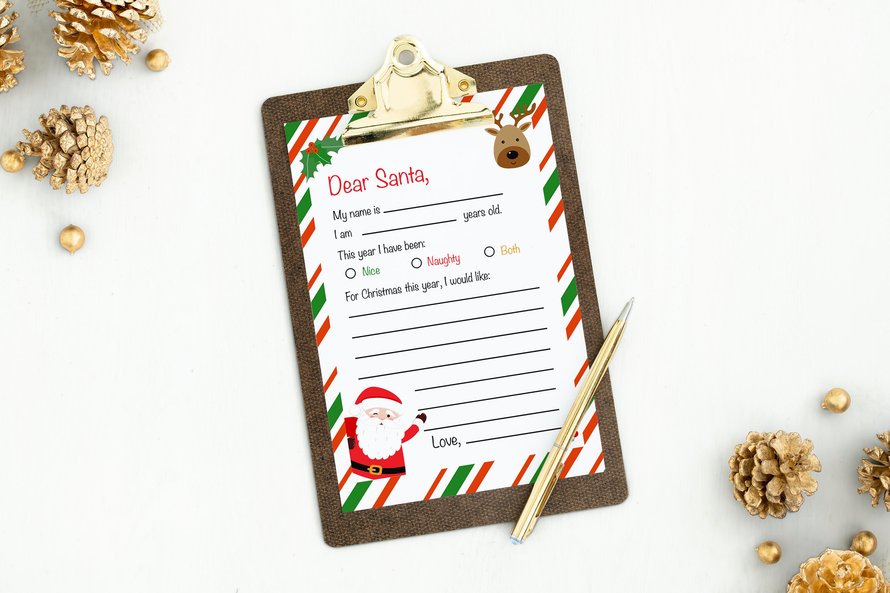 Children's Letter to Santa Claus PDF, Letter to Santa SVG, Christmas ...