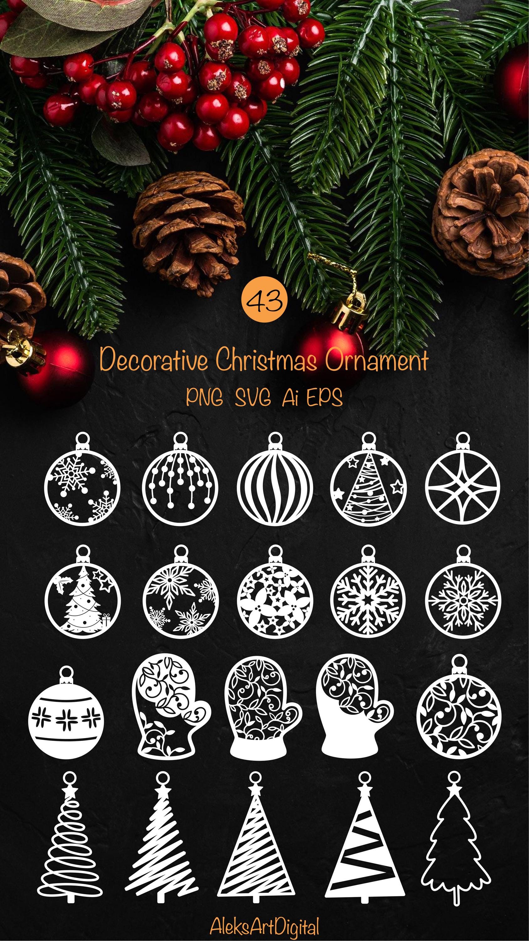 Christmas Balls Clipart SVG, Decorative Christmas Ornament New Year ...