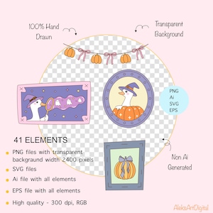 Spooky Goose Halloween Frames SVG Clipart Creepy Goose Portraits PNG ...