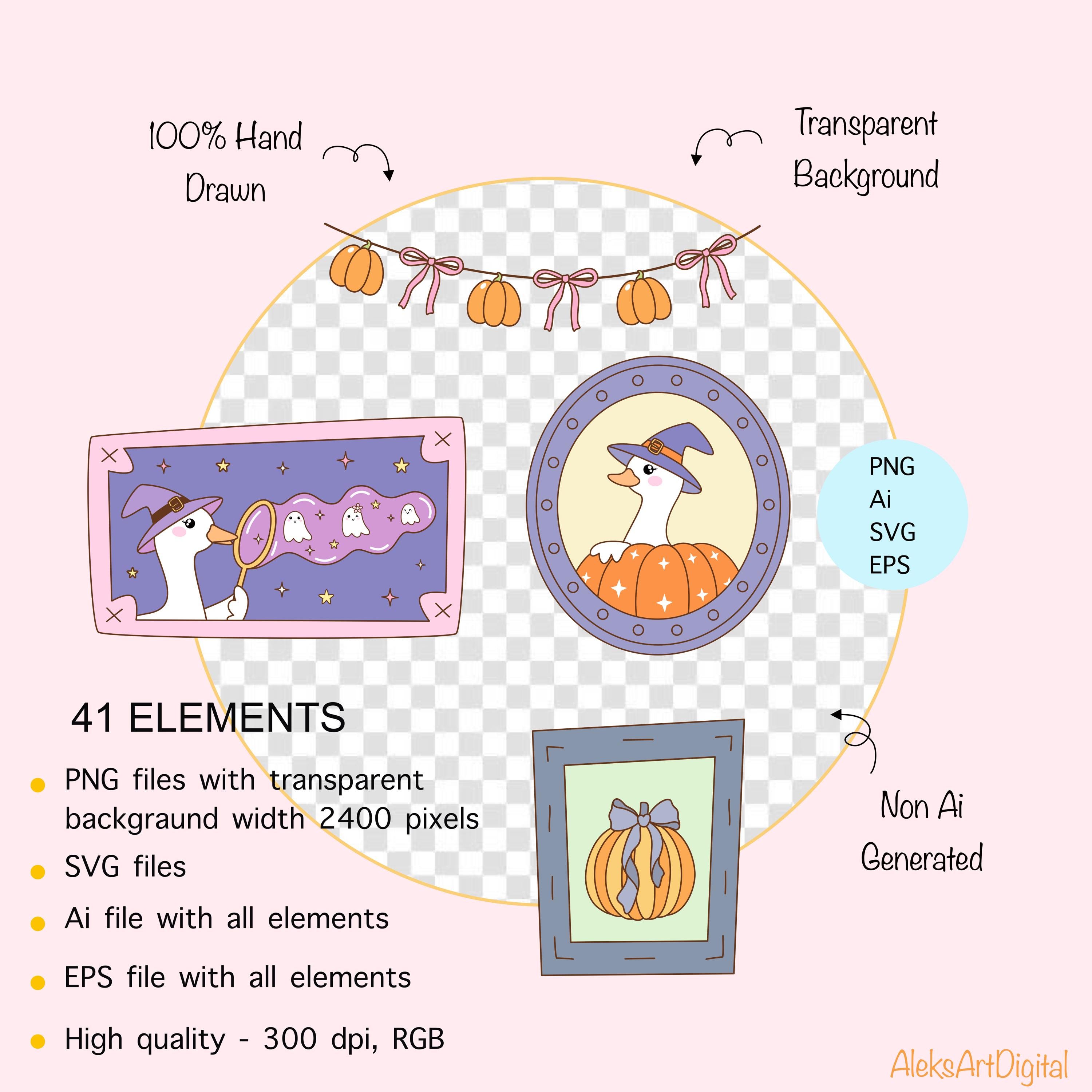 Spooky Goose Halloween Frames SVG Clipart Creepy Goose Portraits PNG ...