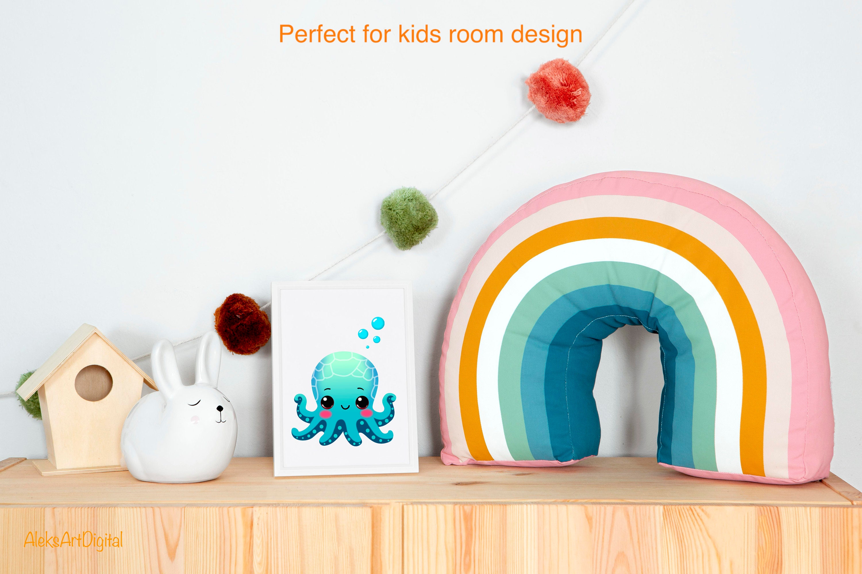 Under the Sea Clipart: Fish, Jellyfish, Octopus, Starfish (PNG, SVG, AI ...