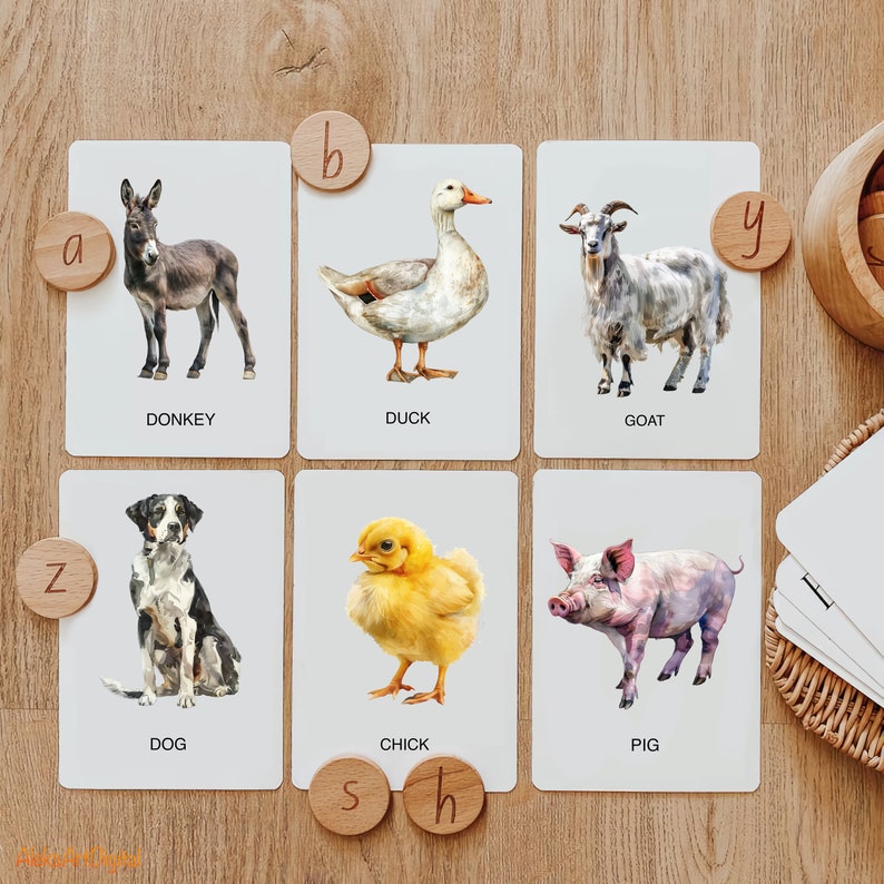 Printable Farm Animals Flashcards GPEG Montessori Flash Cards PDF ...