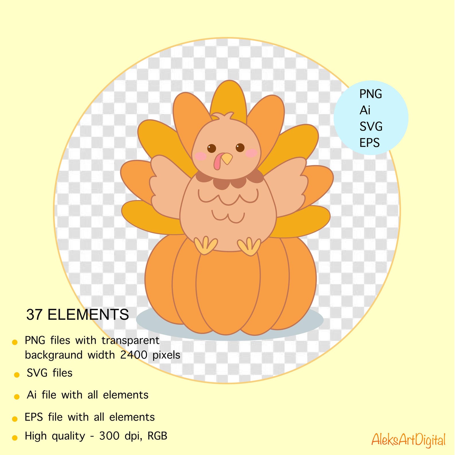 Turkey Clipart SVG Thanksgiving PNG Bundle Cute Retro Groovy Turkey in ...