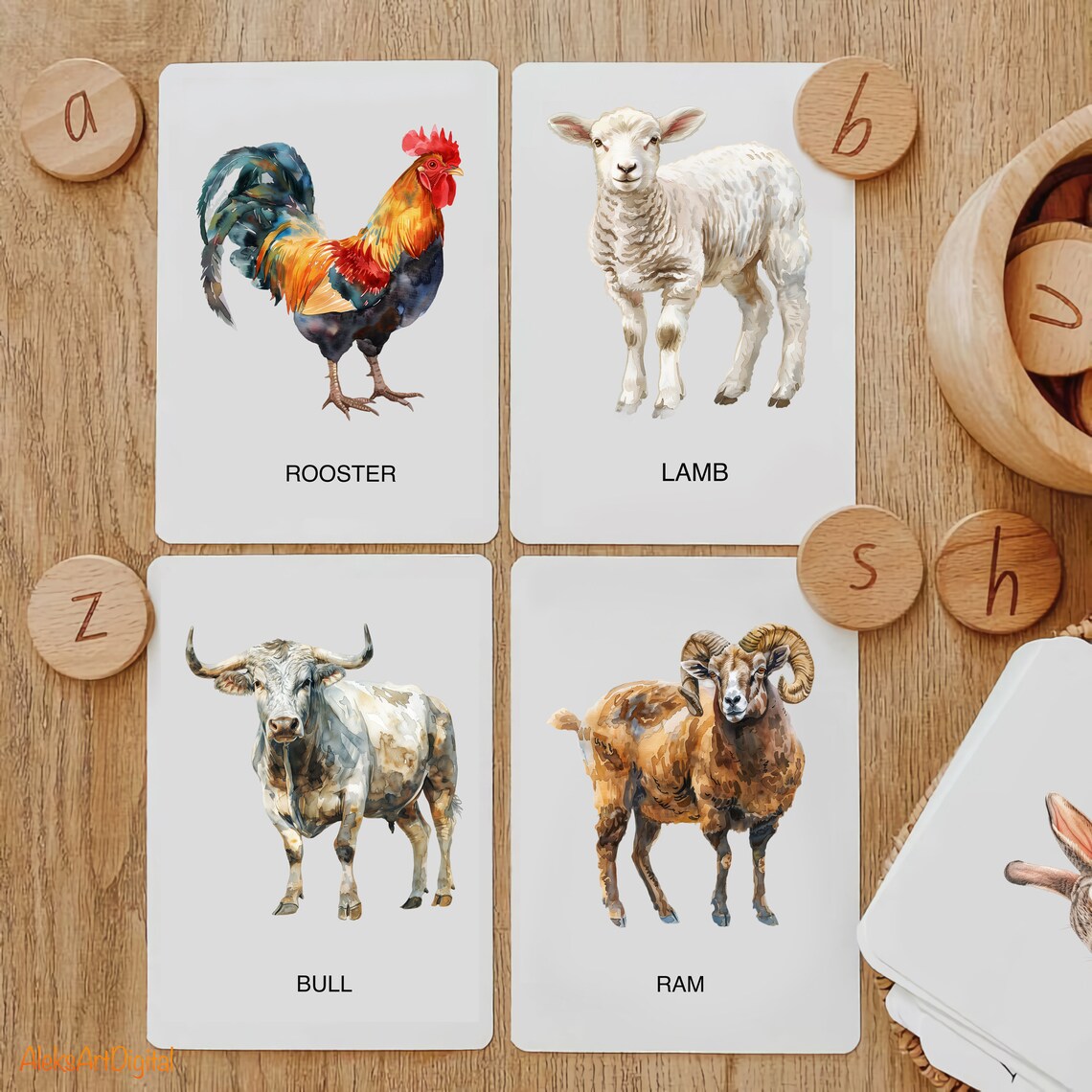 Printable Farm Animals Flashcards GPEG Montessori Flash Cards PDF ...