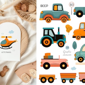 Cars Bundle PNG, Children's Transport Clip Art SVG Digital Images High ...