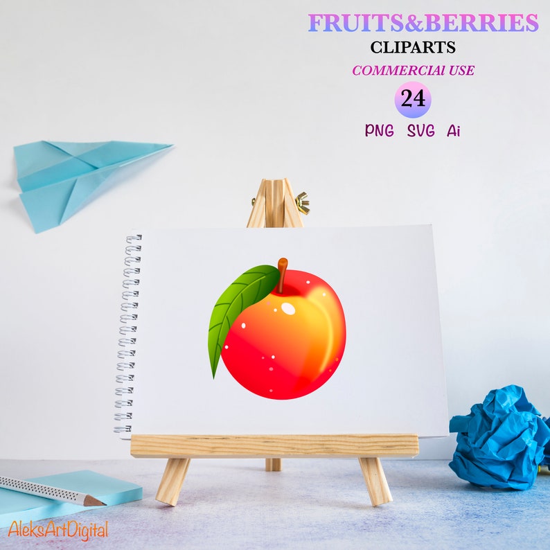 Fruits and Berries Illustration Bundle: Hand-drawn Vector Clipart (SVG ...