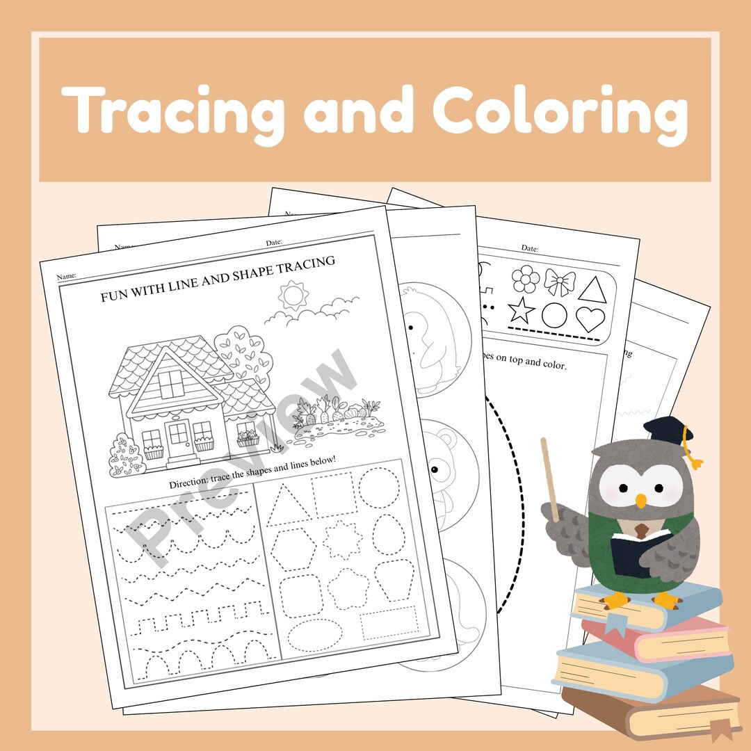Shape and Line Tracing Worksheets – Handwriting Practice for Toddlers ...