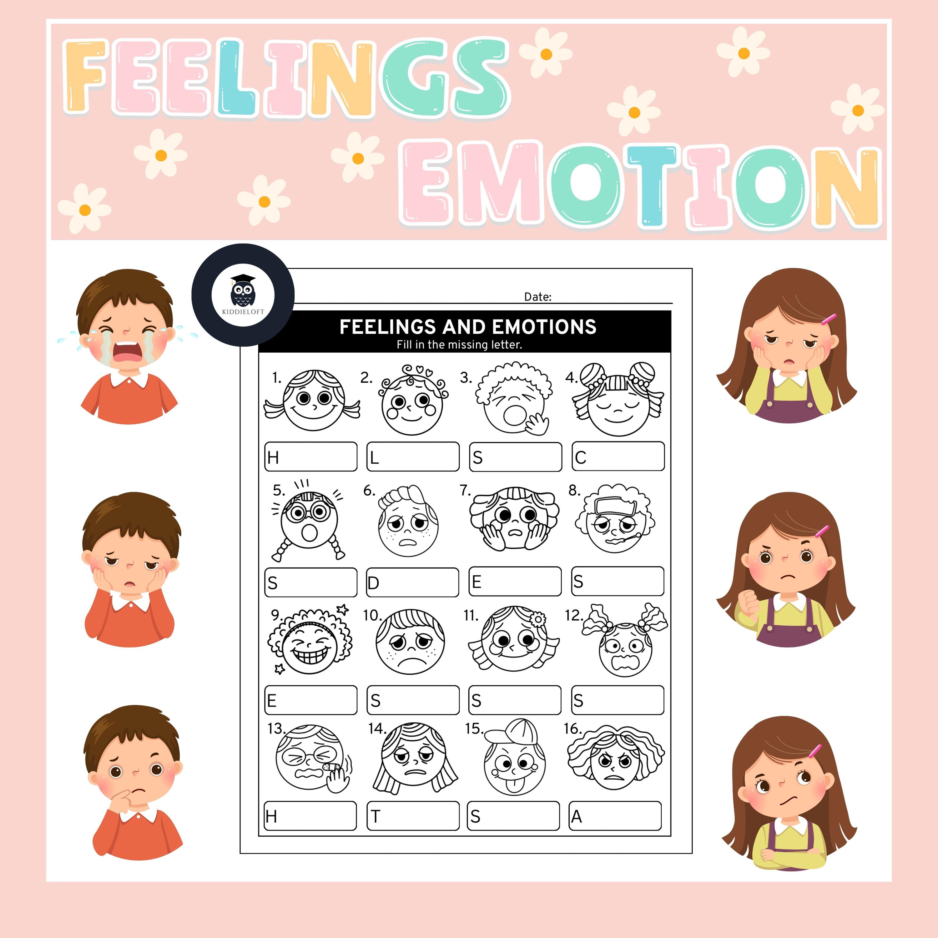 Feelings and Emotions Worksheet for Kids – Printable Social Emotional ...