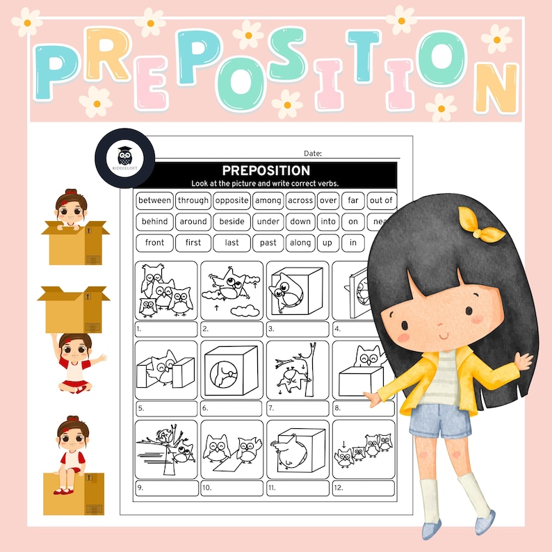 Preposition Worksheet for Kids – Printable Grammar Activity – Preschool ...