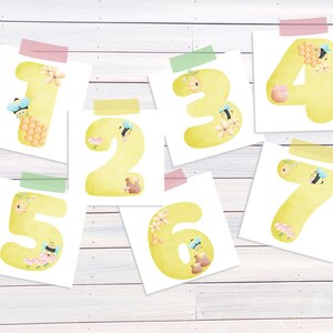Yellow Numbers, Honey Numbers, Watercolor Numbers, Numbers Clipart ...