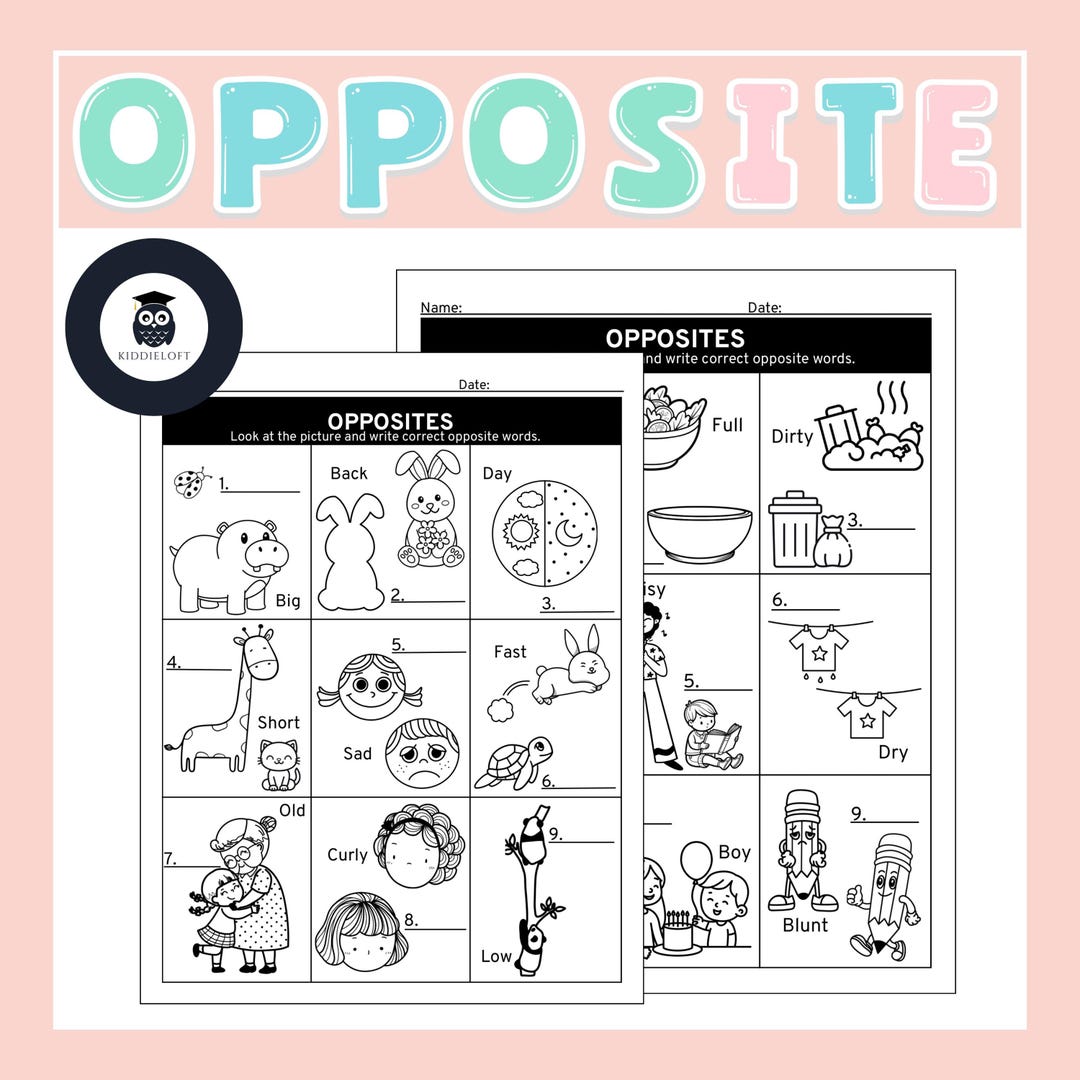 Opposite Words Worksheet for Kids – Printable Antonyms Activity ...