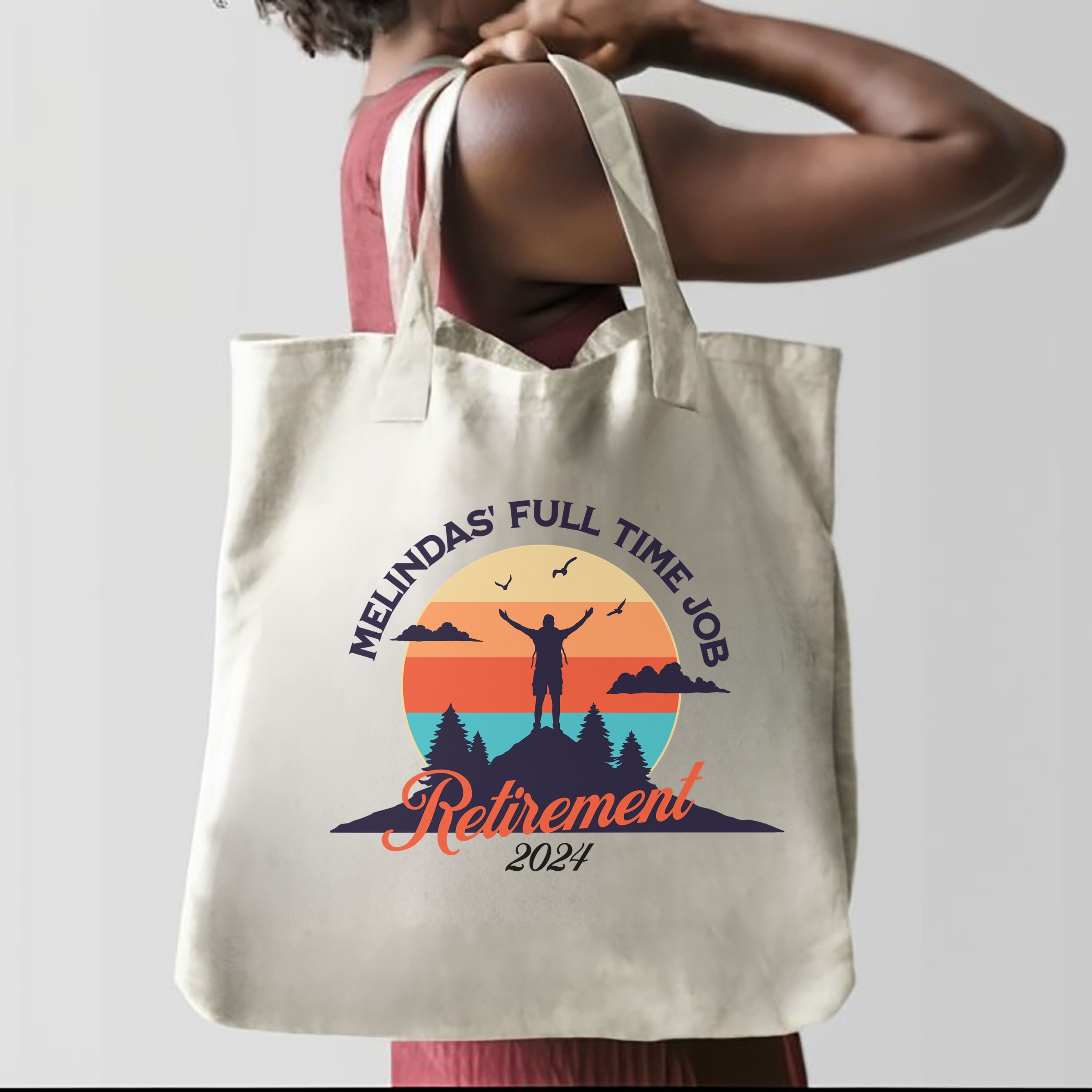 Personalized Retirement Gift, Canvas Tote Bag With Name, Gift for ...