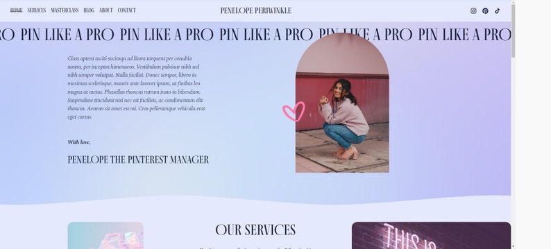 Penelope Periwinkle Squarespace Template - Etsy