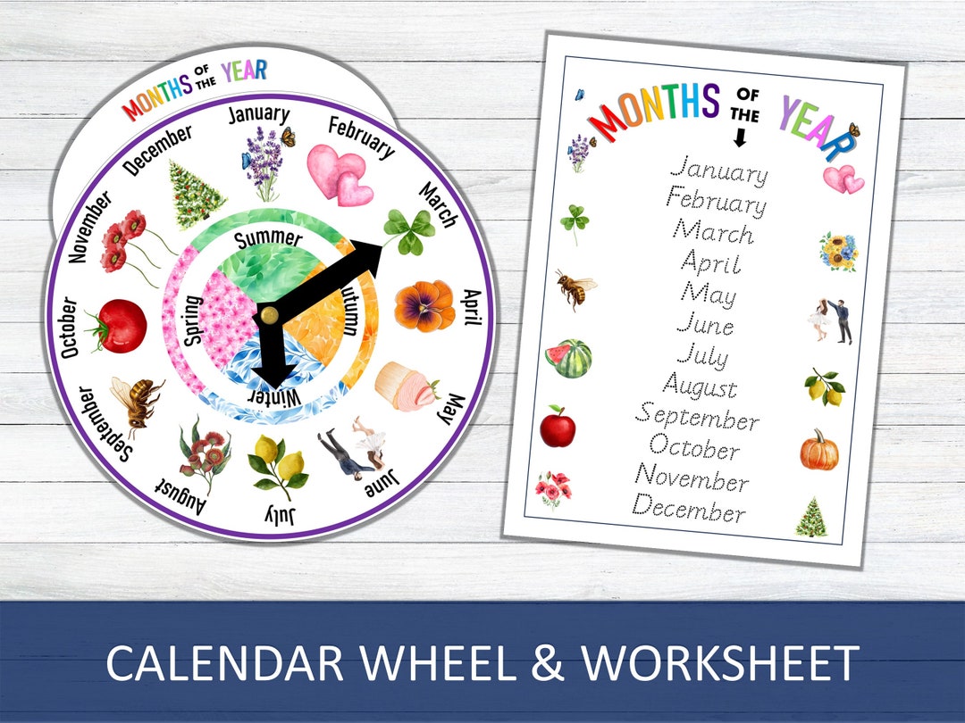 Months of the Year Wheel & Tracing Worksheet, Homeschool Printable ...