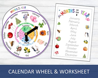 Months of the Year Wheel & Tracing Worksheet, Homeschool Printable ...