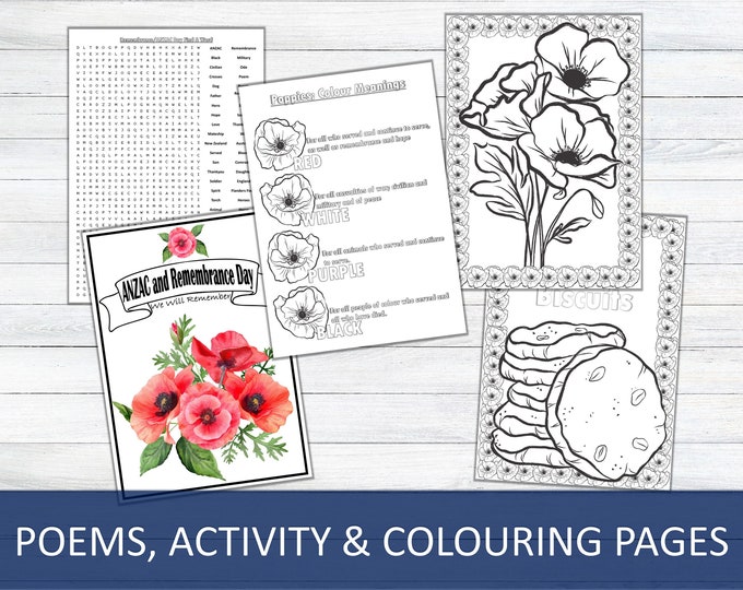 Anzac Day Coloring Pages, Anzac Day Activity Pack, Printable Coloring ...