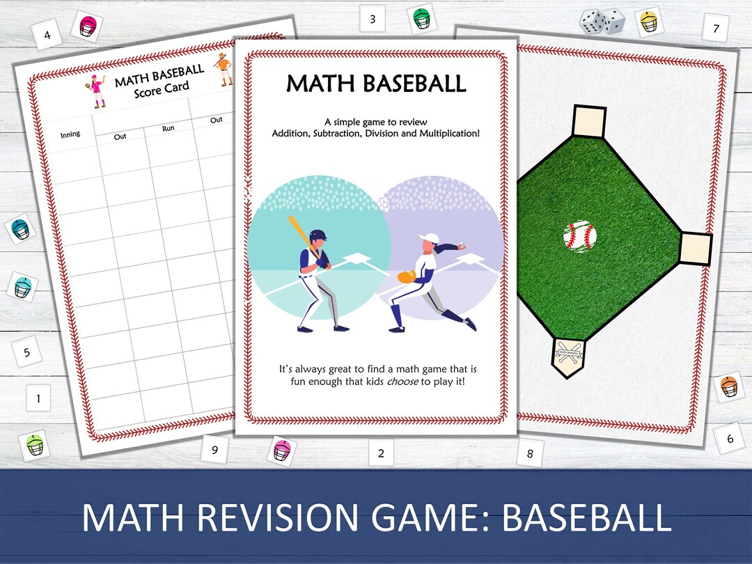 Math Baseball, Math Revision Dice Game - Etsy