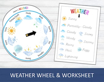 Daily Weather Wheel & Tracing Worksheet Set Perfect for Circle Time and ...