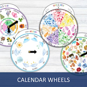 Calendar Wheels, Printable Hands on Morning Activities, Preschool Daily ...