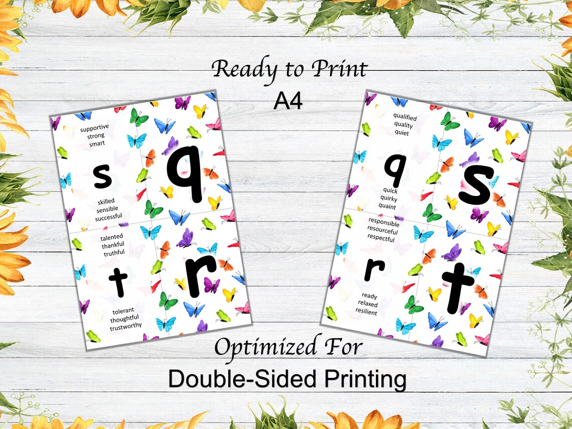 Lowercase Alphabet Flashcards Positivity Alphabet for Positive Minds ...