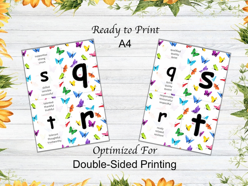 Lowercase Alphabet Flashcards Positivity Alphabet for Positive Minds ...