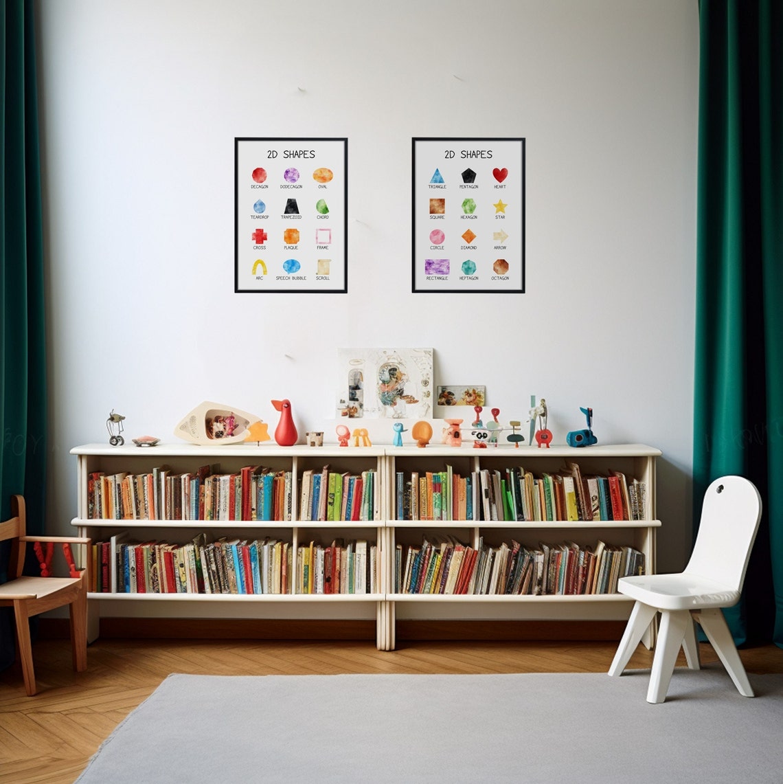 2D Shapes Educational Poster Great for Wall Art or Math Classroom Decor ...