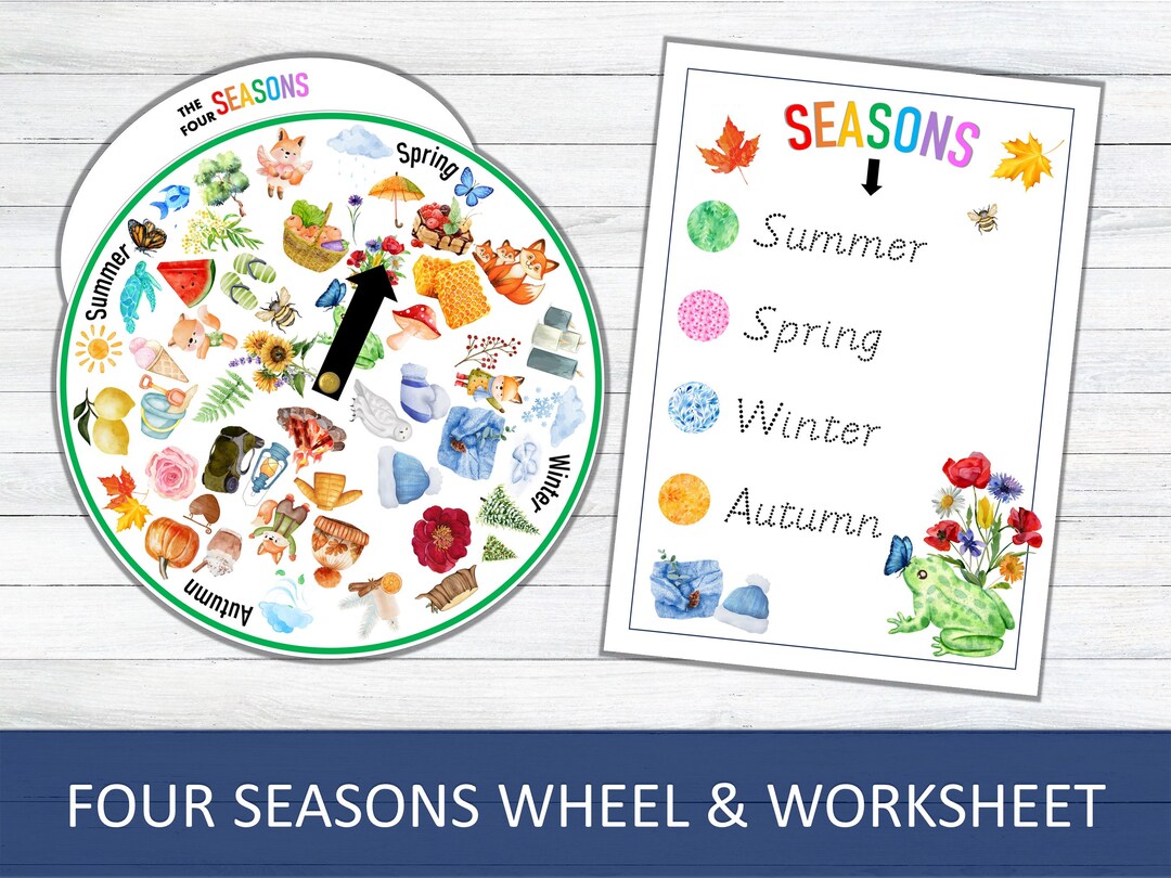 Four Seasons Wheel & Tracing Worksheet, Homeschool Printable, Circle ...