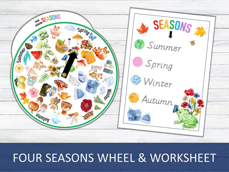 Four Seasons Wheel & Tracing Worksheet, Homeschool Printable, Circle ...